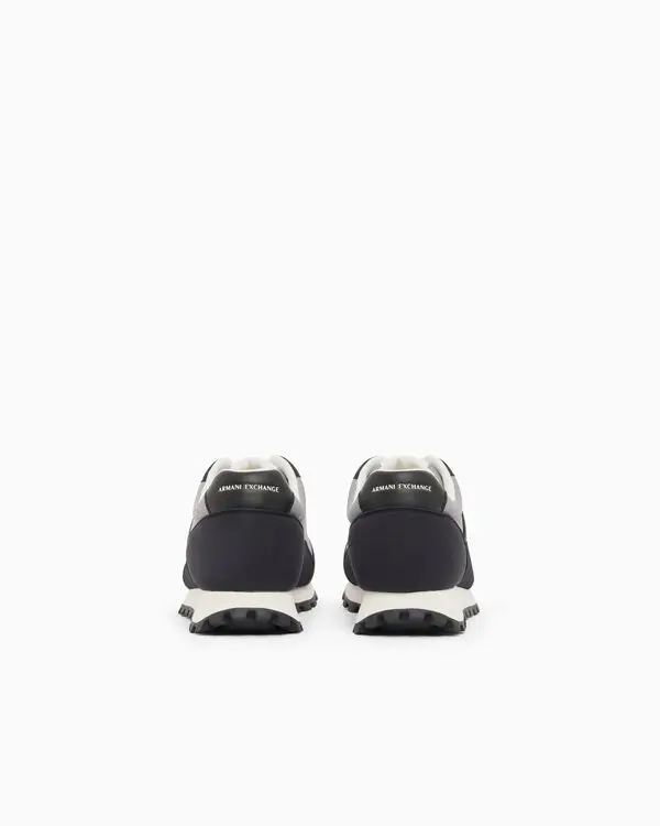 Armani Exchange Sneakers In Mesh And Microsuede - Grey