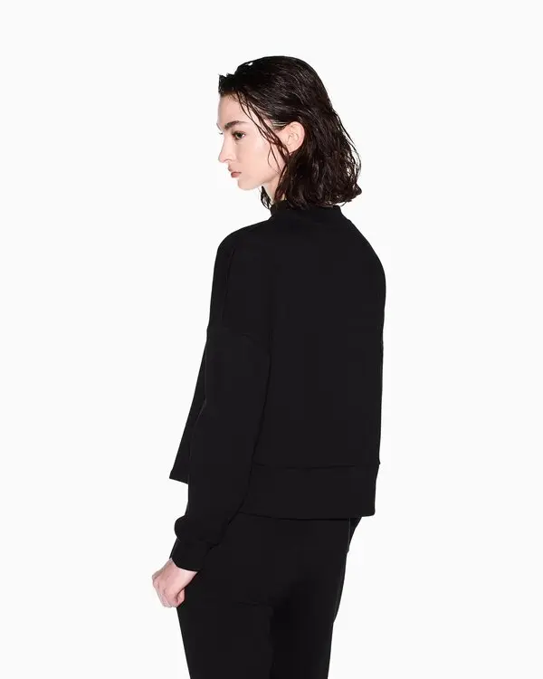 Armani Exchange Crewneck Sweatshirt In French Terry Cotton - Black