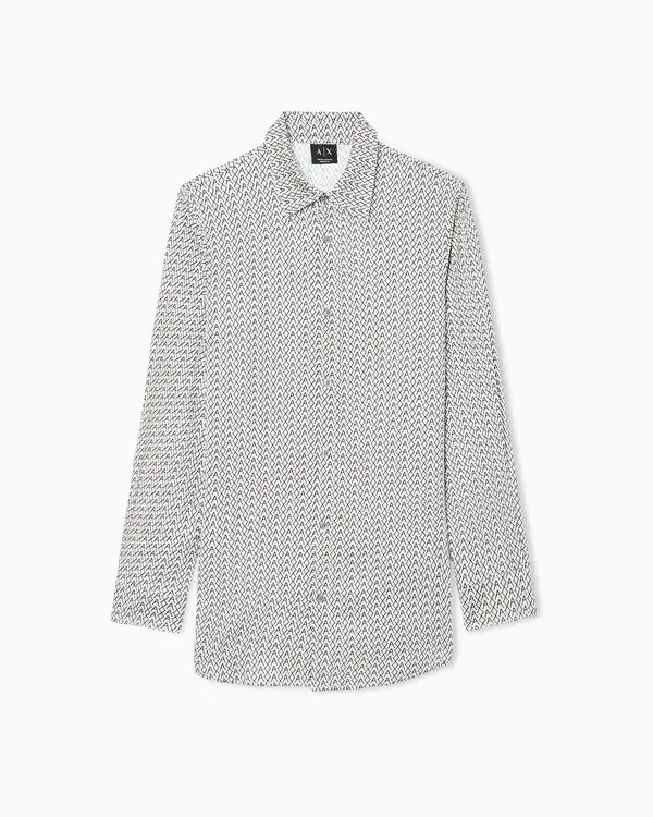 Armani Exchange Regular Fit Shirt With Allover Logo Print