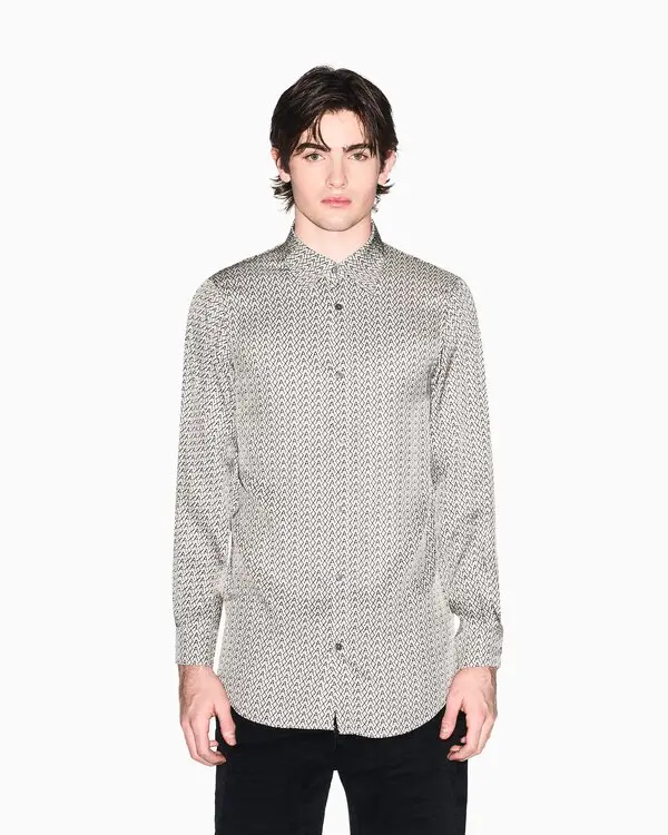 Armani Exchange Regular Fit Shirt With Allover Logo Print