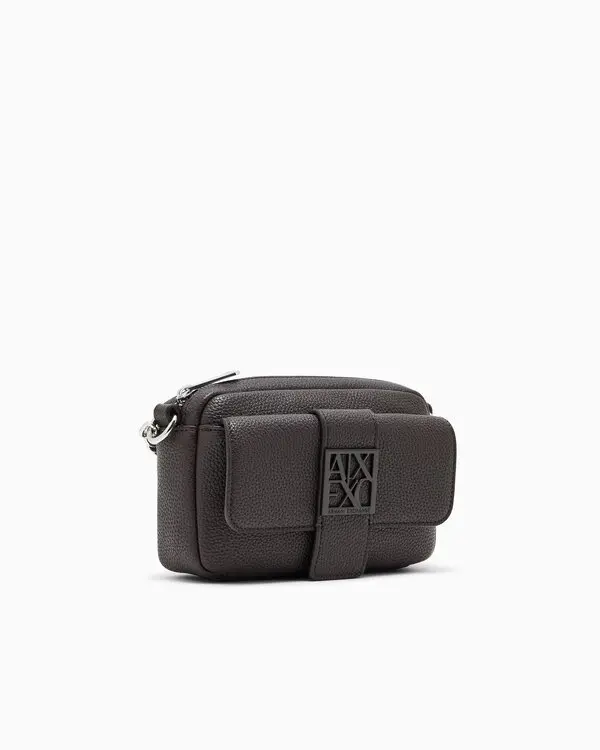 Armani Exchange Camera Case Messenger Bag In Coated Fabric - Brown