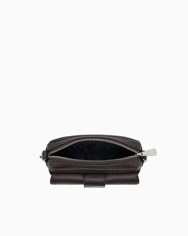 Armani Exchange Camera Case Messenger Bag In Coated Fabric - Brown