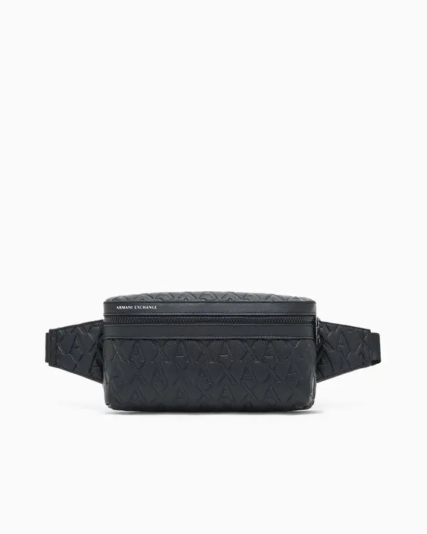 Armani Exchange Waist Bag With An Embossed Pattern And Adjustable Strap