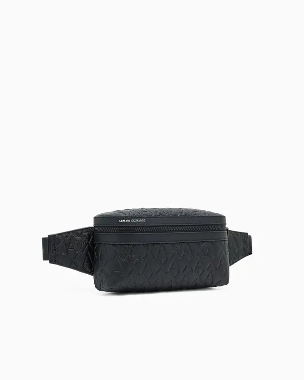 Armani Exchange Waist Bag With An Embossed Pattern And Adjustable Strap