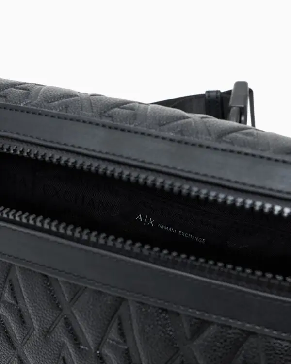 Armani Exchange Waist Bag With An Embossed Pattern And Adjustable Strap