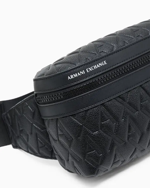 Armani Exchange Waist Bag With An Embossed Pattern And Adjustable Strap