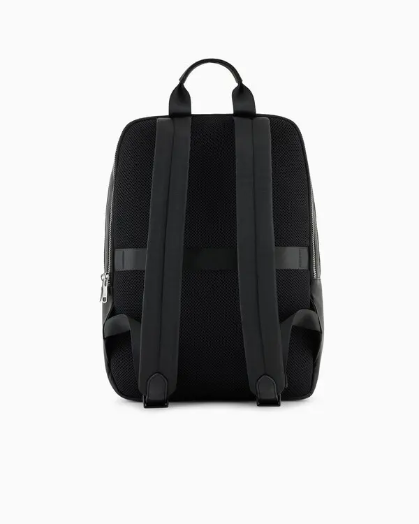 Armani Exchange Textured Backpack With A Zippered Pocket And Padded Straps