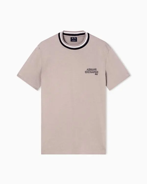 Armani Exchange Regular Fit T-shirt With Contrasting Profile - Beige