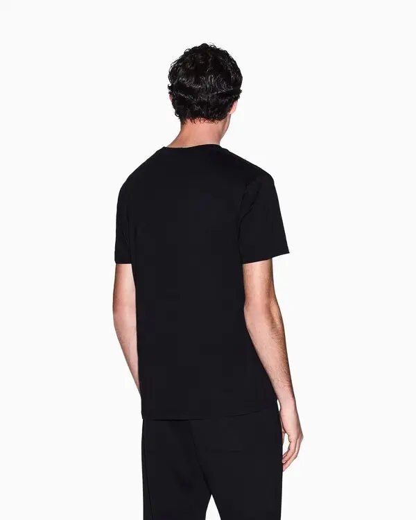 Armani Exchange Regular Fit T-shirt With Logo Patch - Black