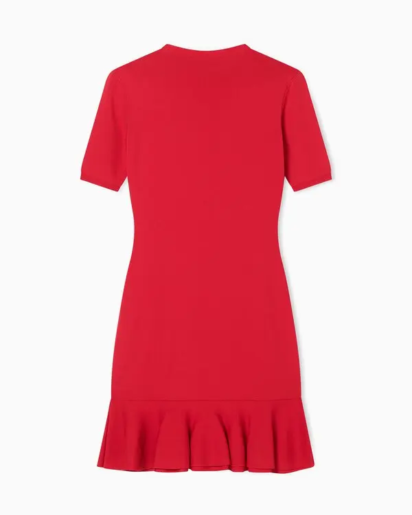Armani Exchange Mini Dress With Ruffle And Horse Embroidery