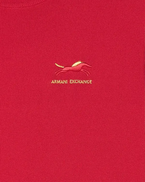 Armani Exchange Mini Dress With Ruffle And Horse Embroidery