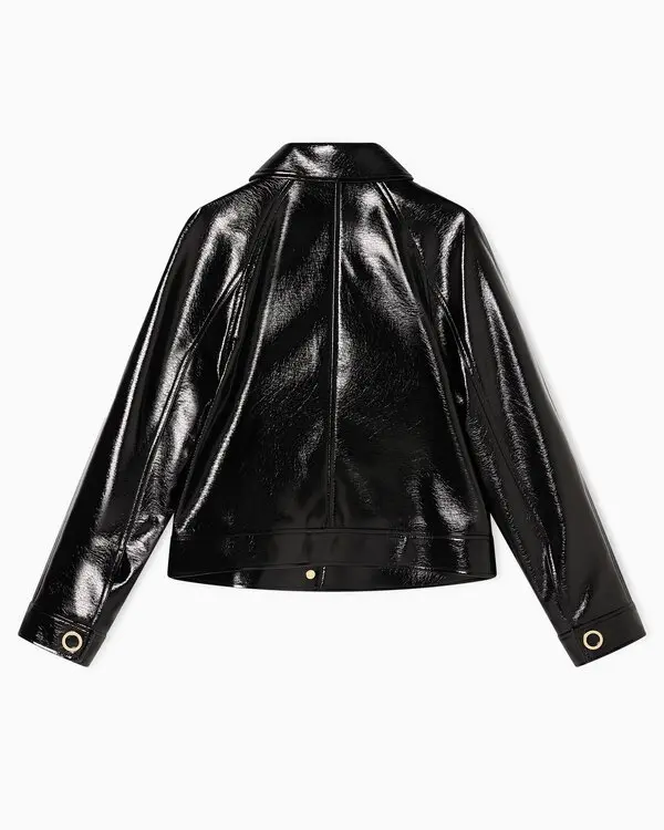 Armani Exchange Blouson Gloss Vinyl Wet Look - Black