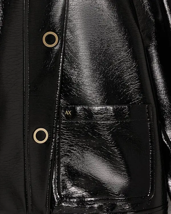 Armani Exchange Blouson Gloss Vinyl Wet Look - Black