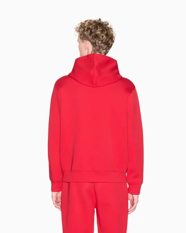 Armani Exchange Hoodie With Logo And Horse Print - Red
