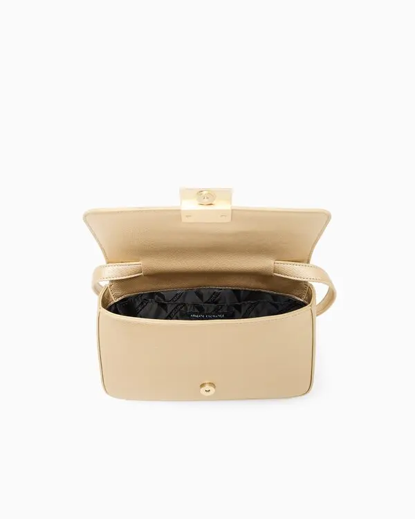 Armani Exchange Mini Clutch Bag With Tone Clasp - Gold