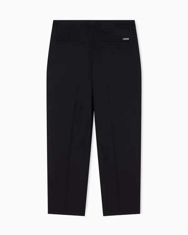 Armani Exchange Straight-leg Wool Blend Trousers