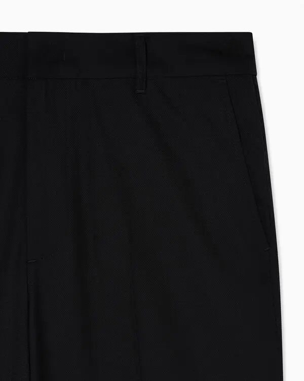 Armani Exchange Straight-leg Wool Blend Trousers