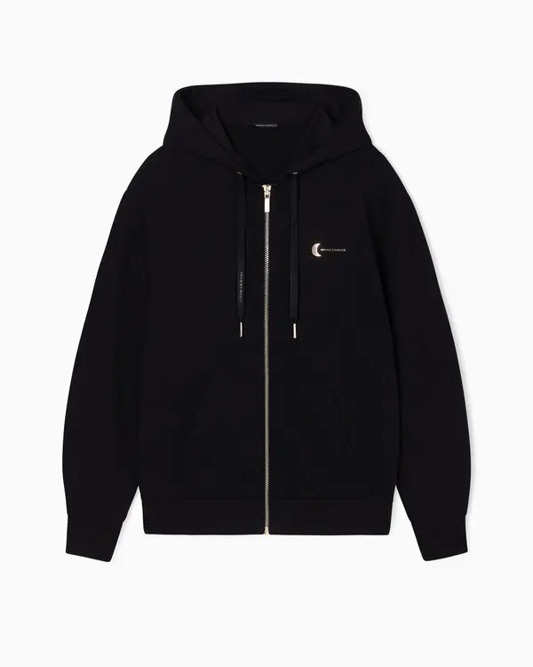 Armani Exchange Zip-up Sweatshirt In French Terry Cotton