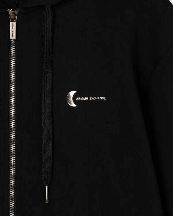 Armani Exchange Zip-up Sweatshirt In French Terry Cotton