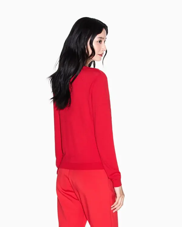 Armani Exchange Recycled Viscose Sweater With Horse Embroidery