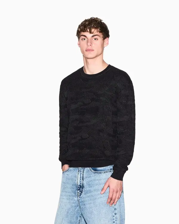 Armani Exchange Fine-weave Mercerized Cotton Crew Neck Sweater