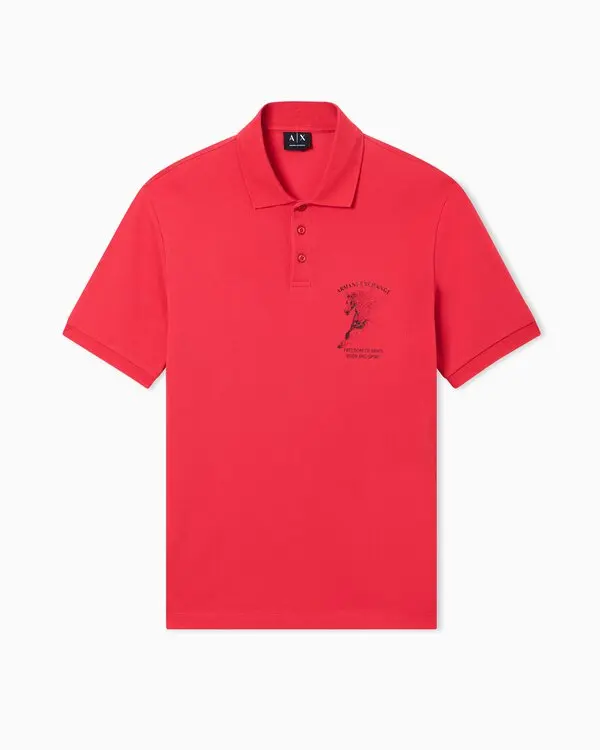 Armani Exchange Classic Cotton Pique Polo With Horse