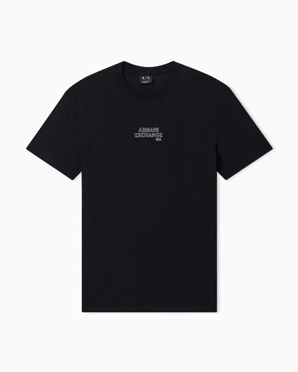 Armani Exchange Slim Fit Jersey T-shirt With Logo - Black