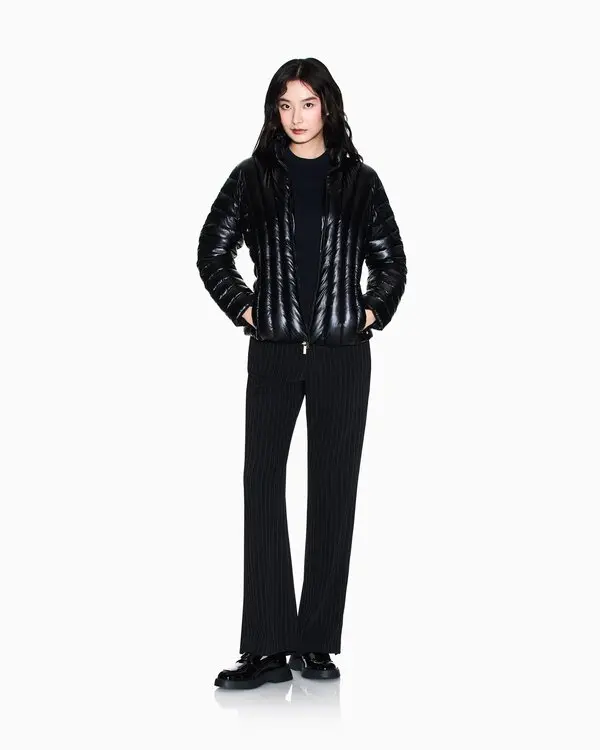 Armani Exchange Recycled Foil Padded Jacket With Metallic Effect