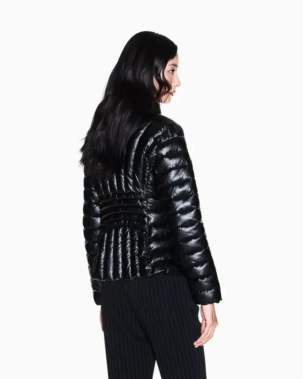 Armani Exchange Recycled Foil Padded Jacket With Metallic Effect