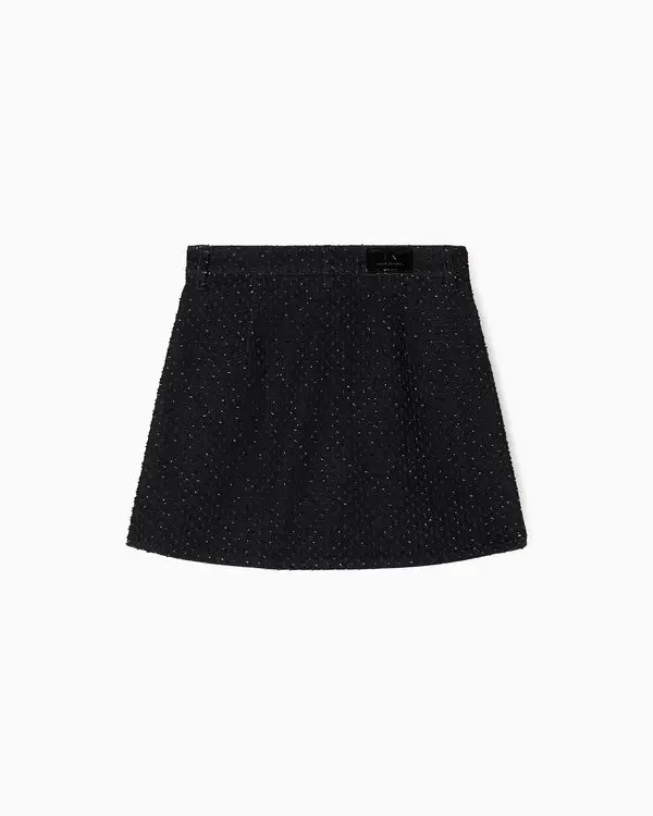 Armani Exchange Denim Mini Skirt With Rhinestone Appliques