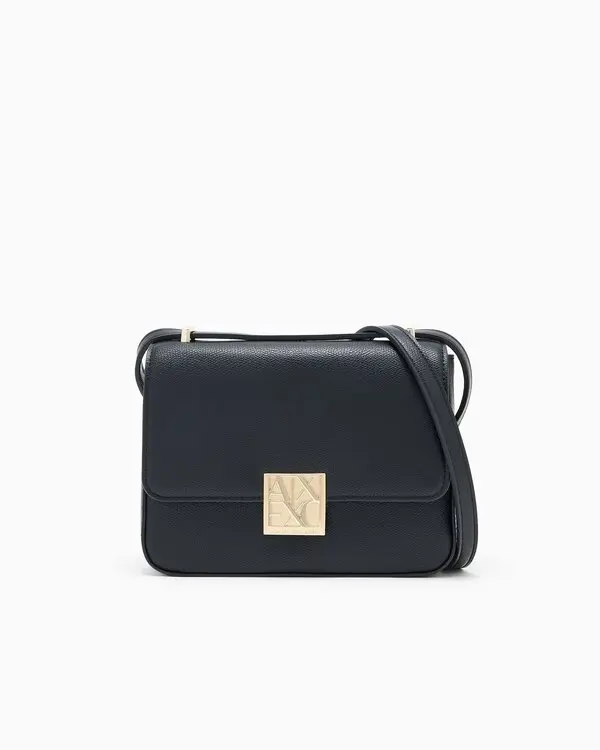 Armani Exchange Messenger Bag In Coated Fabric - Black