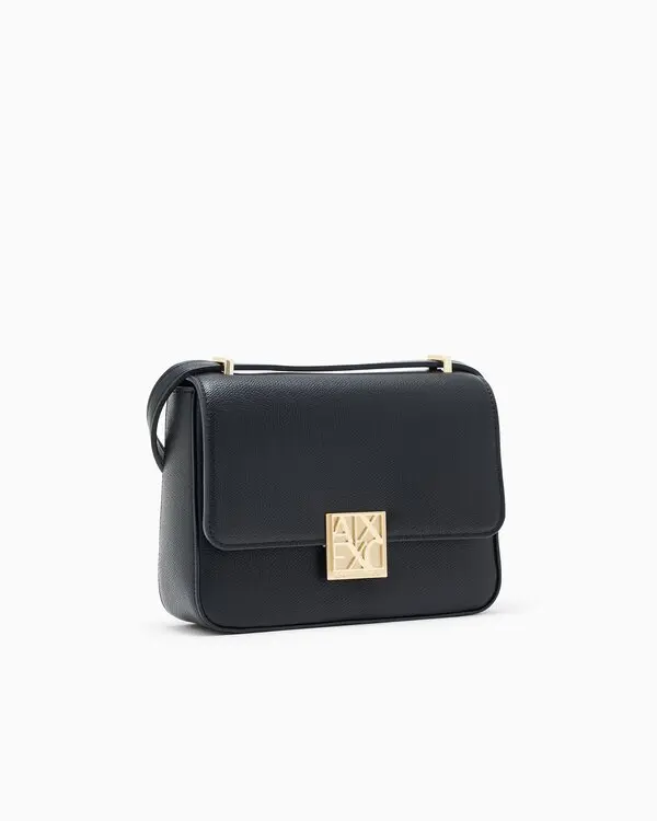 Armani Exchange Messenger Bag In Coated Fabric - Black