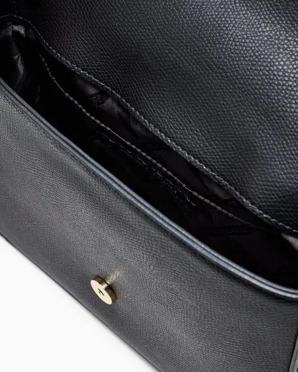 Armani Exchange Messenger Bag In Coated Fabric - Black