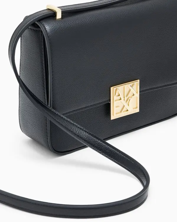 Armani Exchange Messenger Bag In Coated Fabric - Black