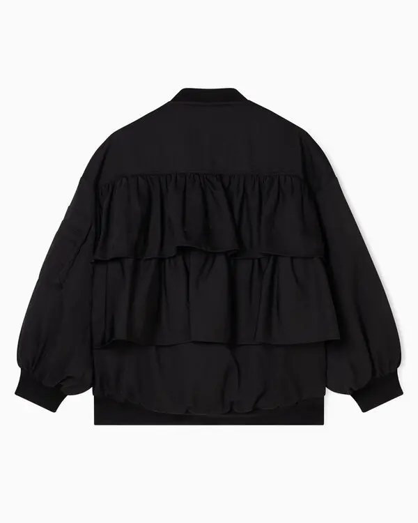 Armani Exchange Bomber Jacket With Ruffles On The Back