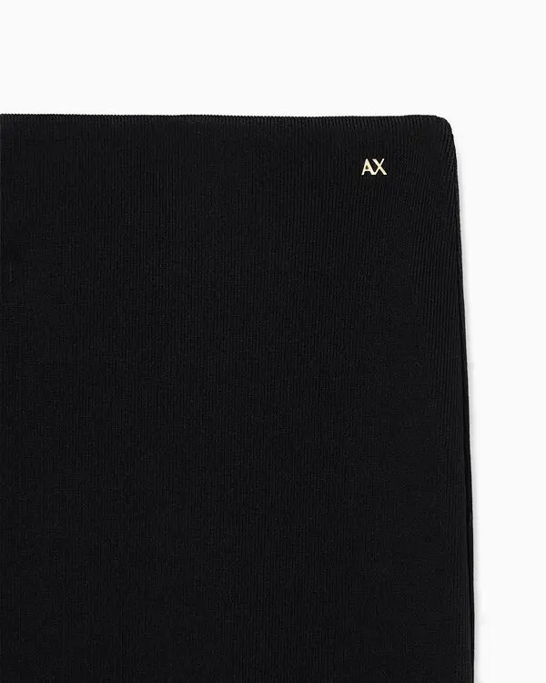 Armani Exchange Long Ribbed Skirt With Logo