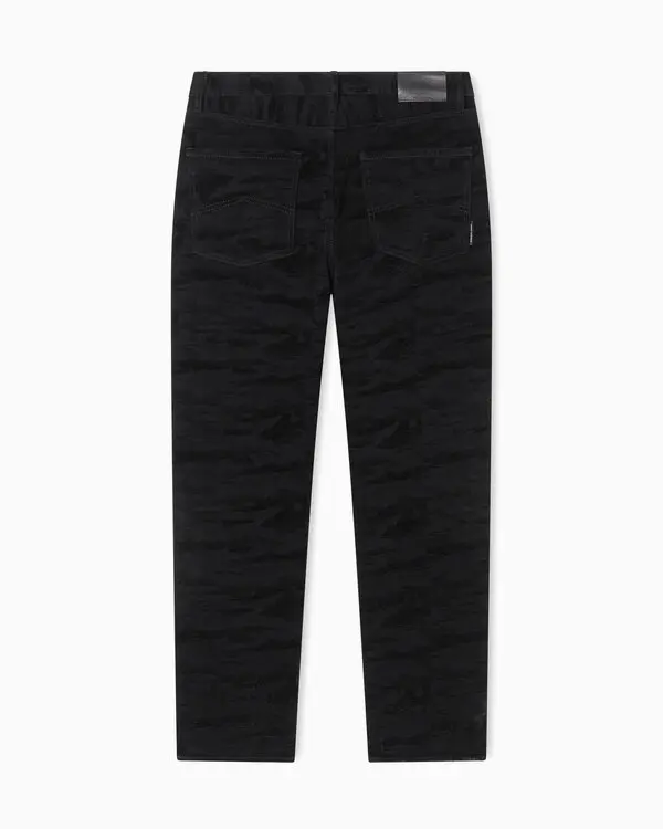 Armani Exchange Loose Fit Jeans In Jacquard Denim