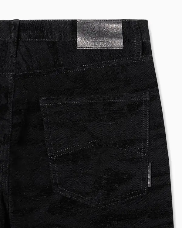 Armani Exchange Loose Fit Jeans In Jacquard Denim