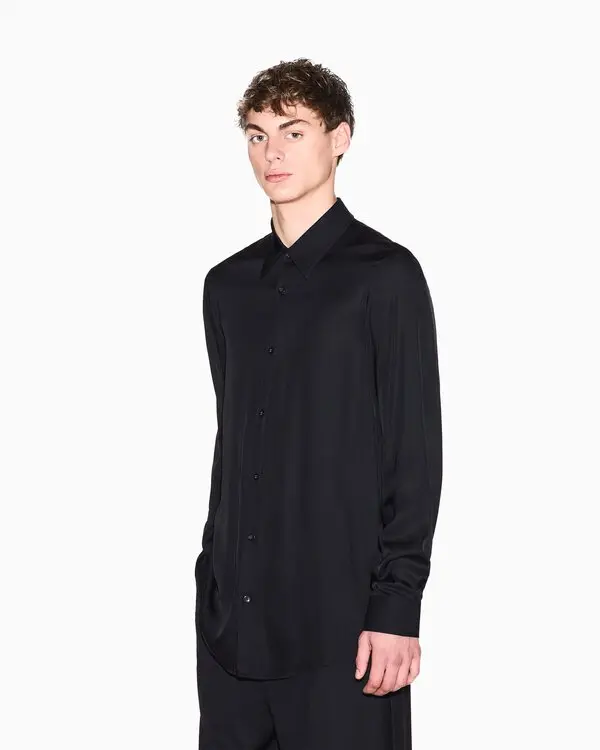 Armani Exchange Regular Fit Shirt In Viscose Twill