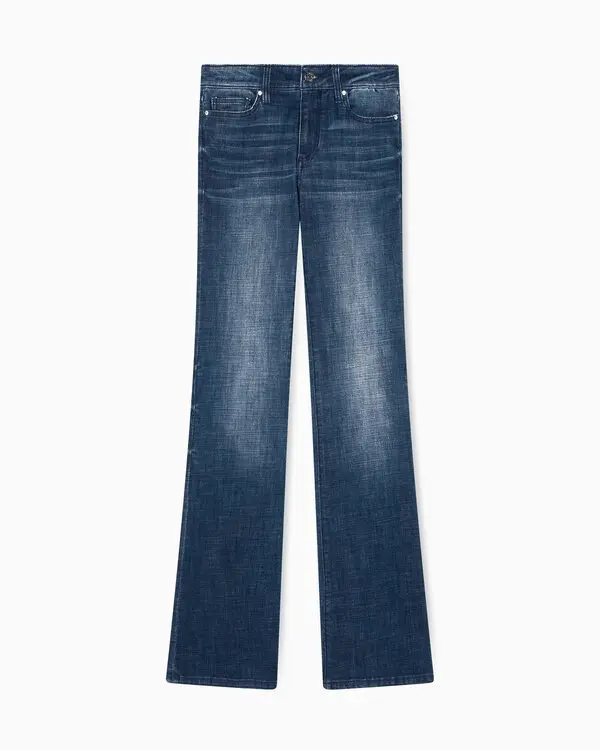 Armani Exchange Flare Jeans In Indigo Ultra Stretch Denim