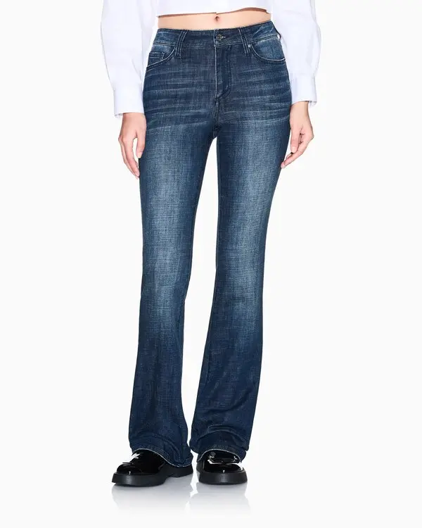 Armani Exchange Flare Jeans In Indigo Ultra Stretch Denim