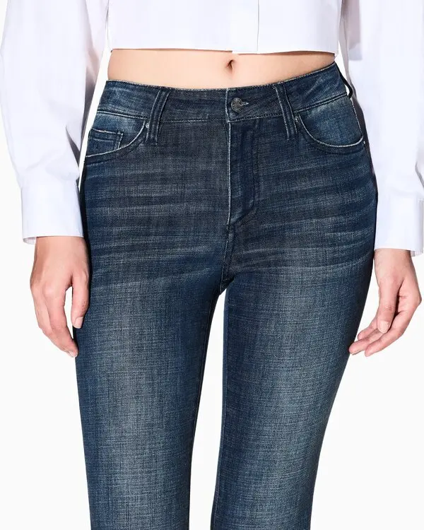Armani Exchange Flare Jeans In Indigo Ultra Stretch Denim