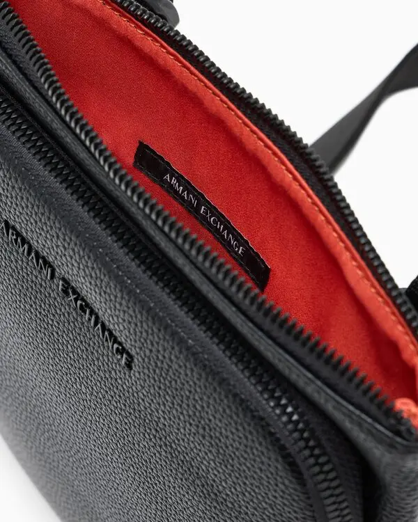 Armani Exchange Faux Leather Shoulder Bag With Logo