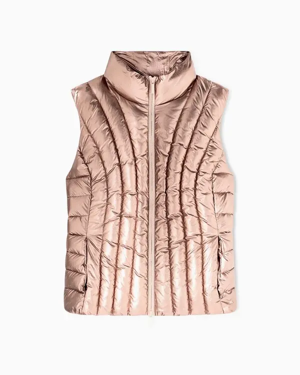 Armani Exchange Recycled Nylon Glossy Foil Down Vest