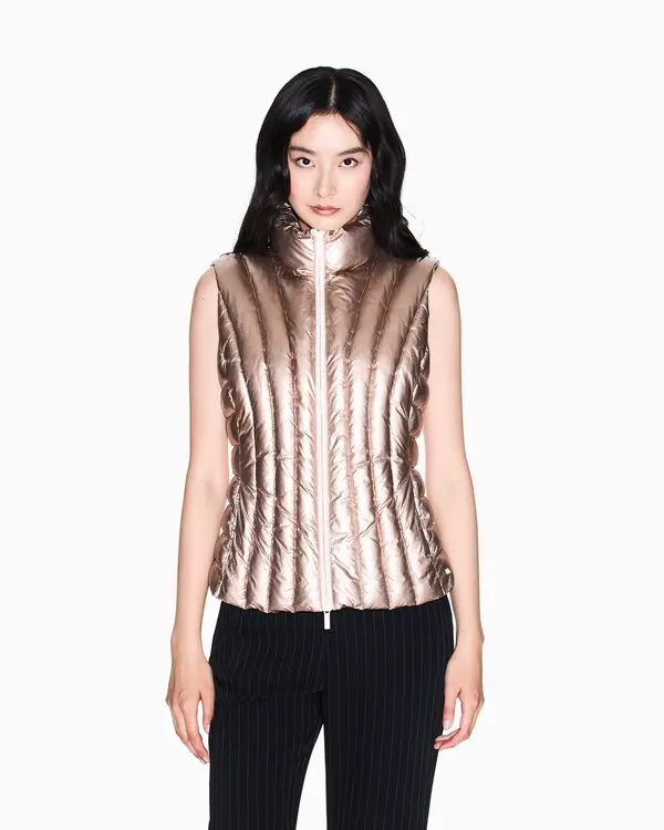 Armani Exchange Recycled Nylon Glossy Foil Down Vest