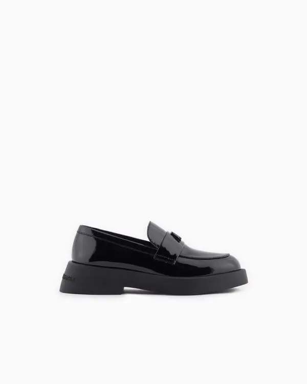 Armani Exchange Patent Leather Loafers With Logo