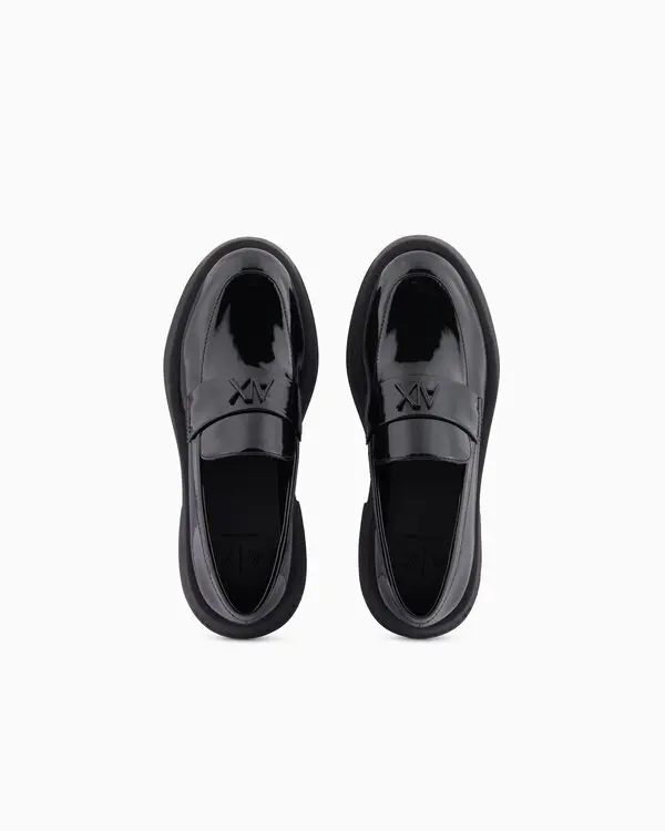 Armani Exchange Patent Leather Loafers With Logo