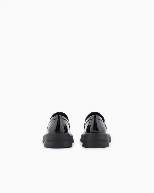 Armani Exchange Patent Leather Loafers With Logo