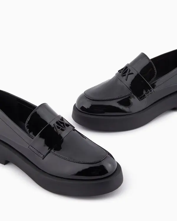Armani Exchange Patent Leather Loafers With Logo