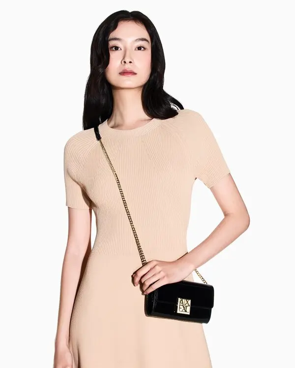 Armani Exchange Midi Dress With Flared Skirt